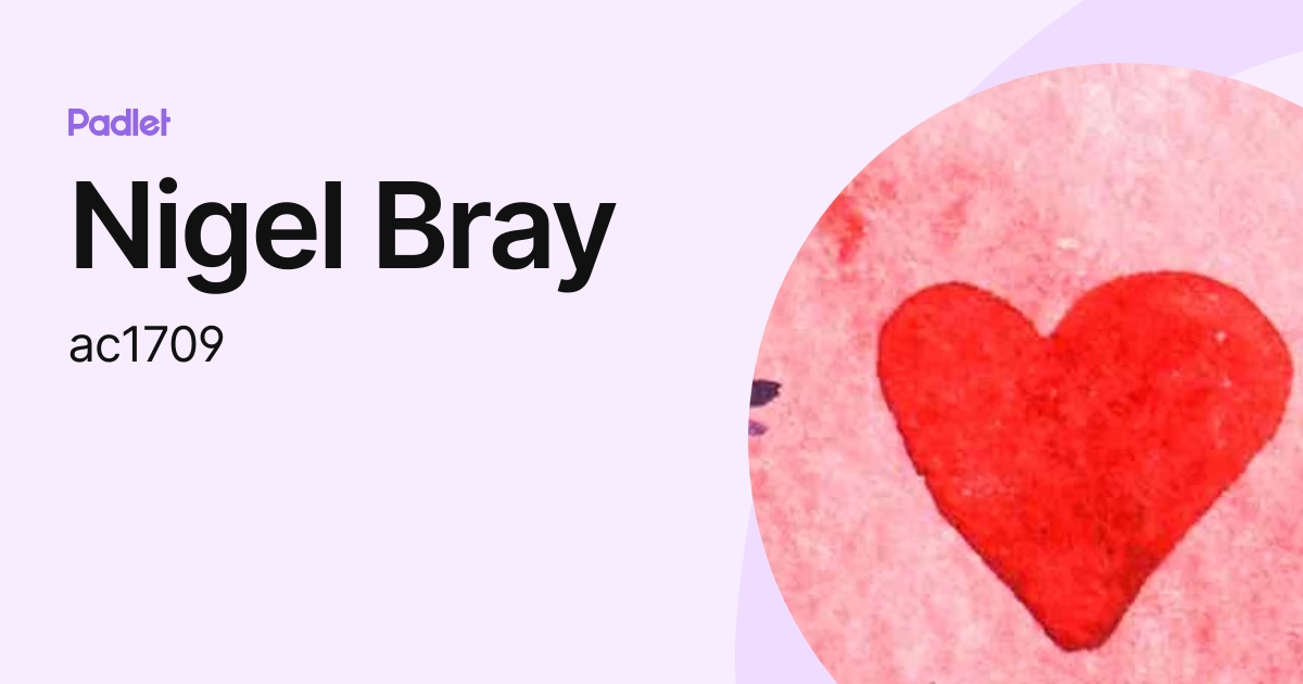 Nigel Bray (ac1709) profile | Padlet