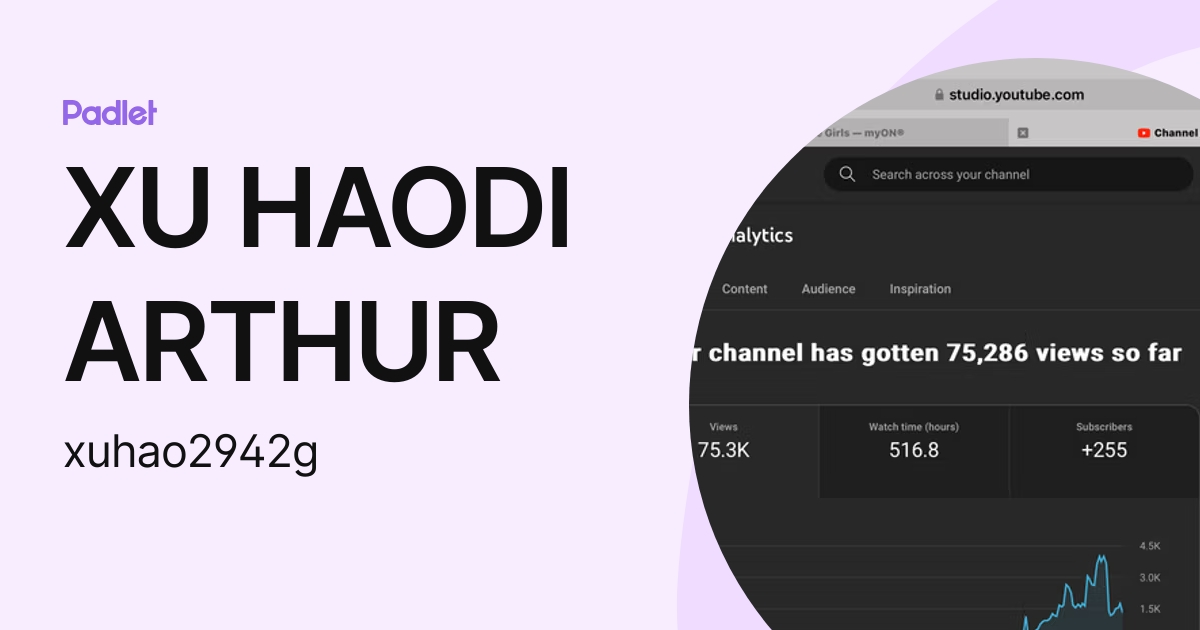 XU HAODI ARTHUR (xuhao2942g) profile | Padlet