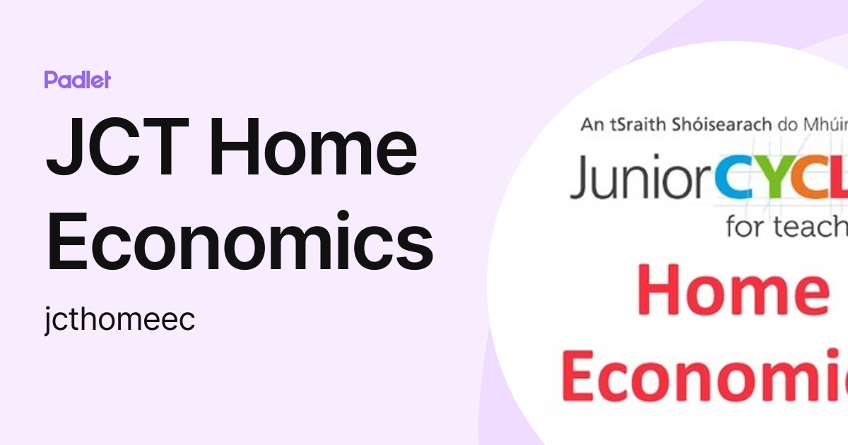 JCT Home Economics (jcthomeec) profile | Padlet