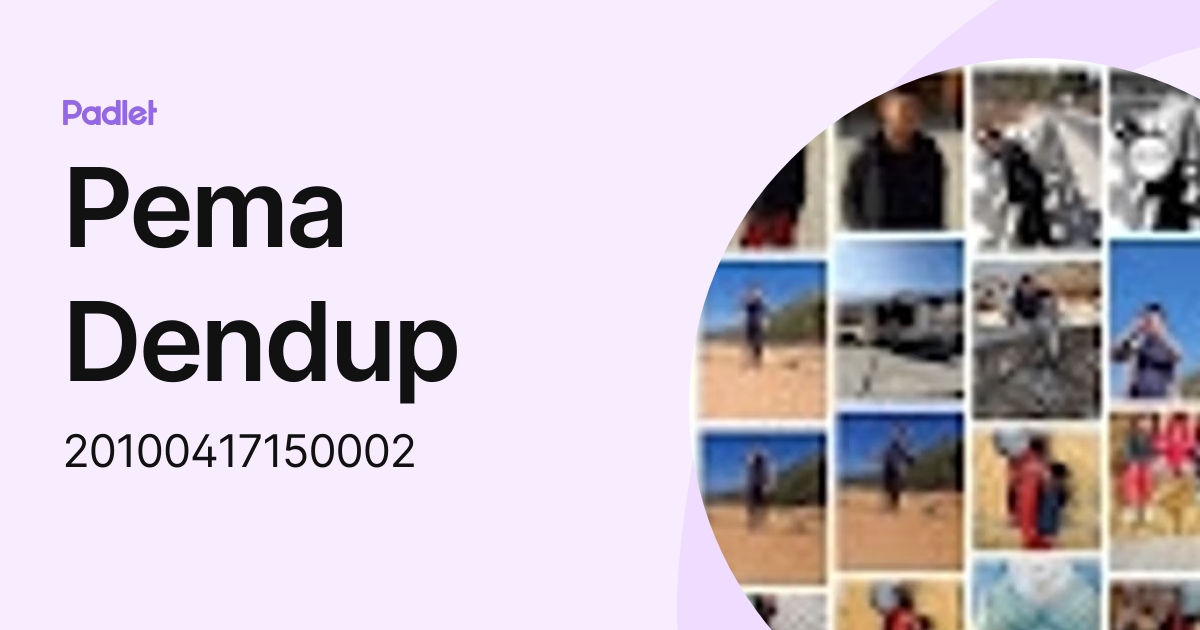 Pema Dendup (20100417150002) profile | Padlet