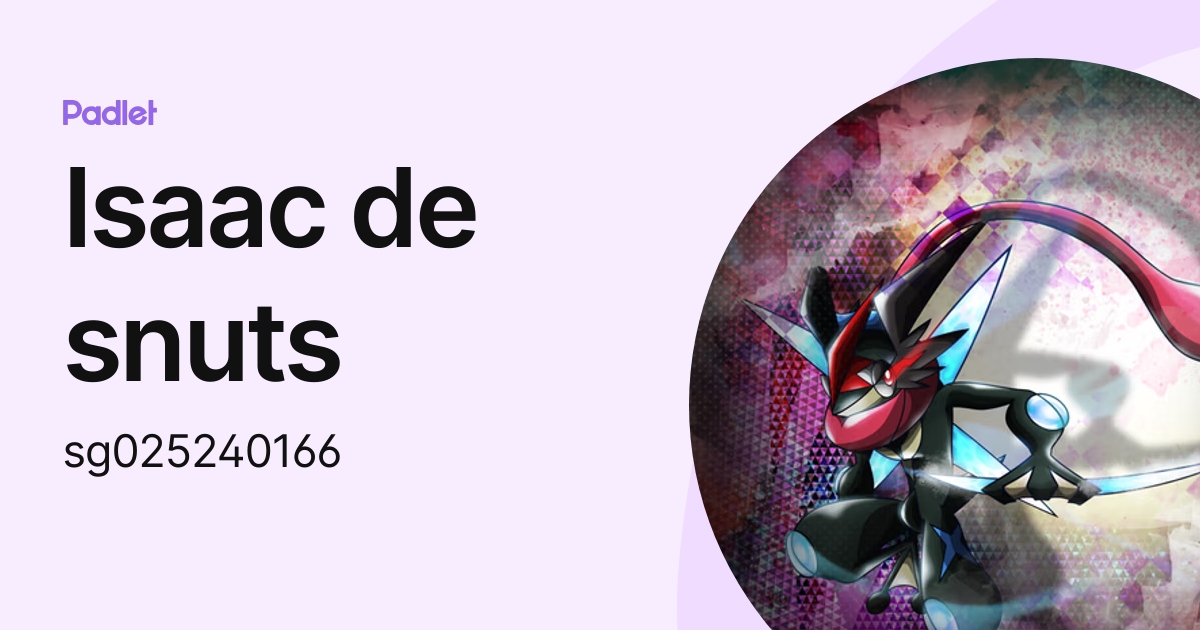 Isaac de snuts (sg025240166) profile | Padlet