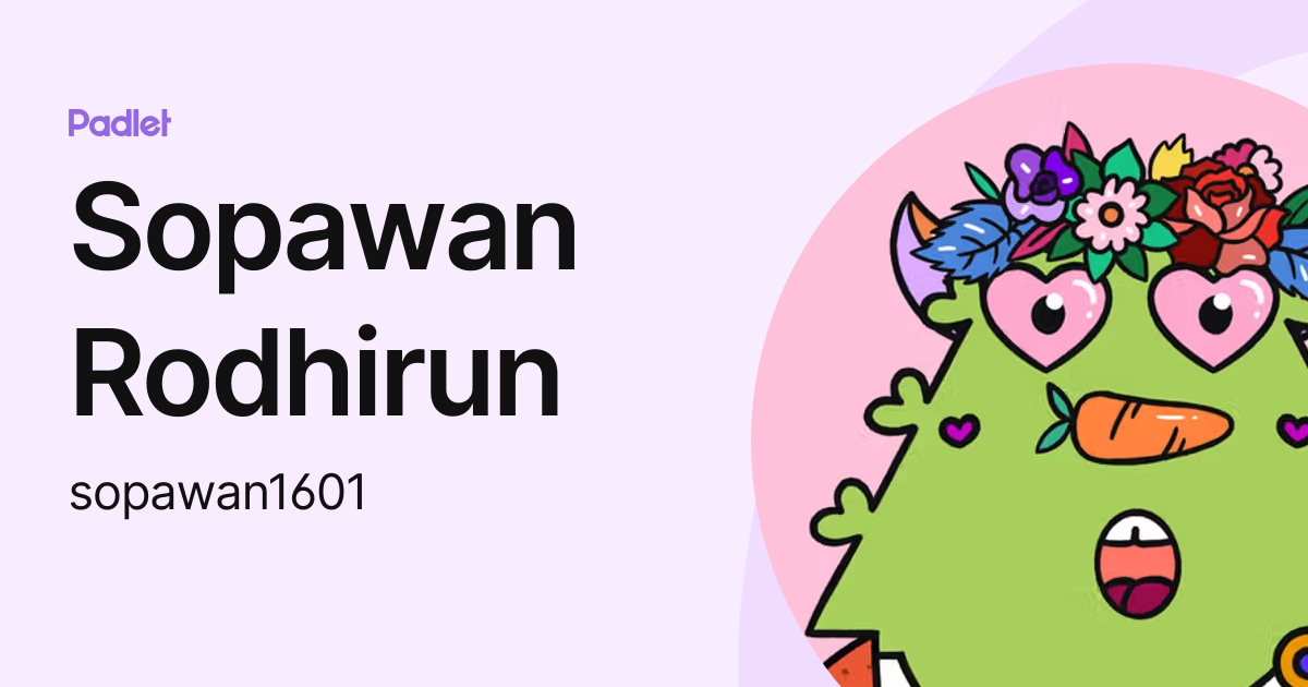 Sopawan Rodhirun (sopawan1601) profile | Padlet