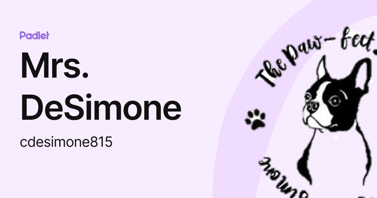 Mrs. DeSimone (cdesimone815) profile | Padlet