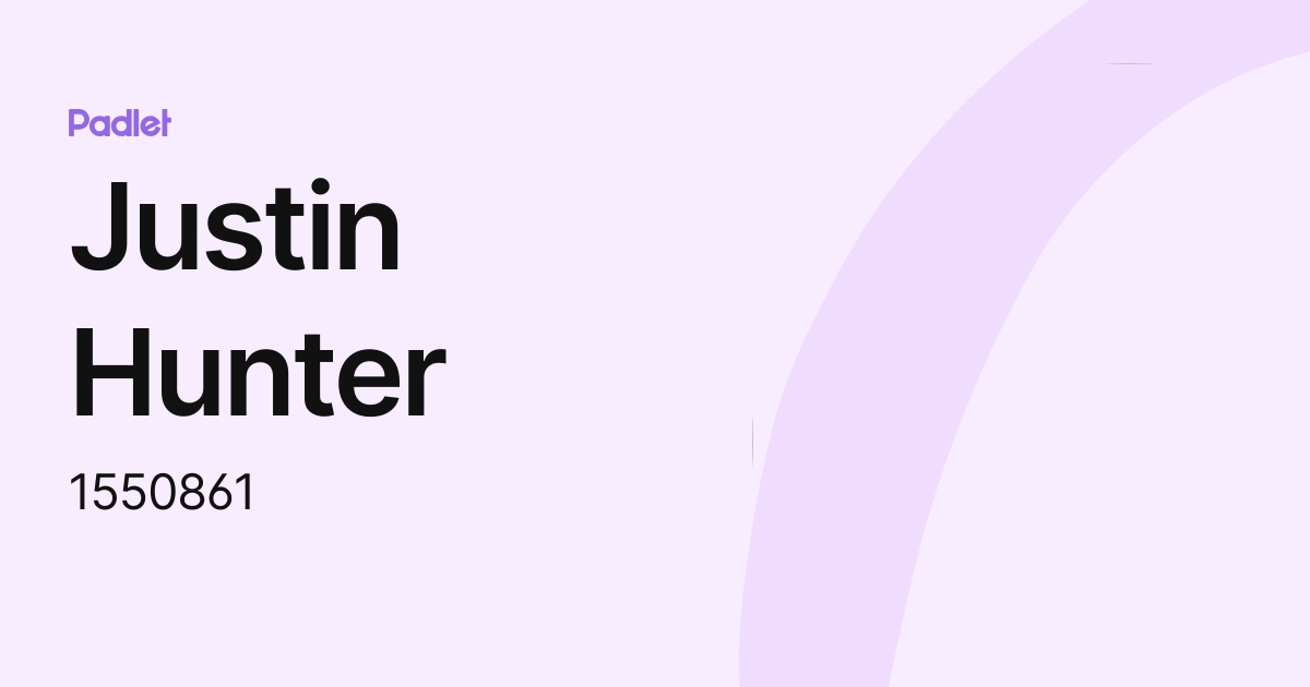Justin Hunter (1550861) profile | Padlet