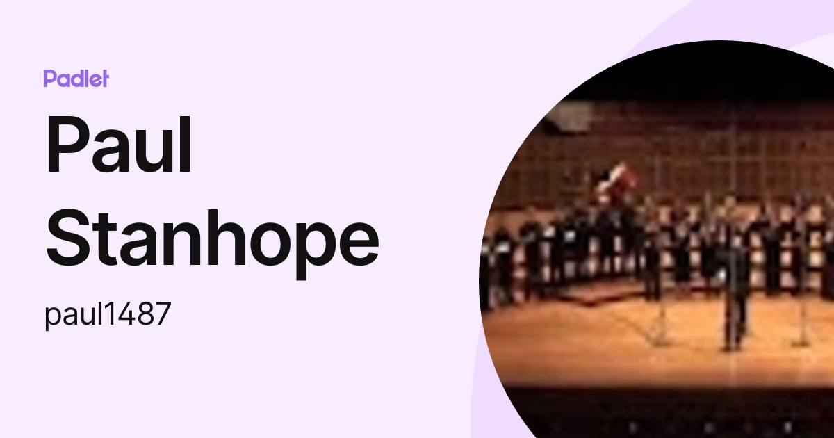 Paul Stanhope (paul1487) profile | Padlet