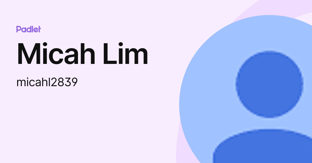 Micah Lim (micahl2839) profile | Padlet