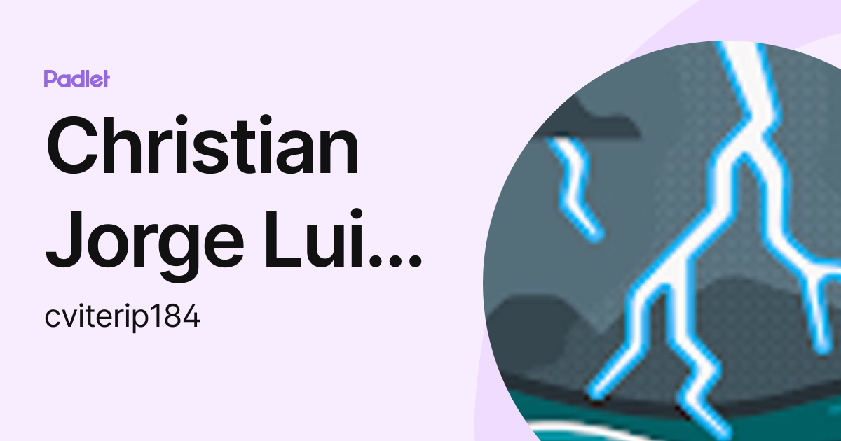 Christian Jorge Luis Viteri Egas (cviterip184) profile | Padlet