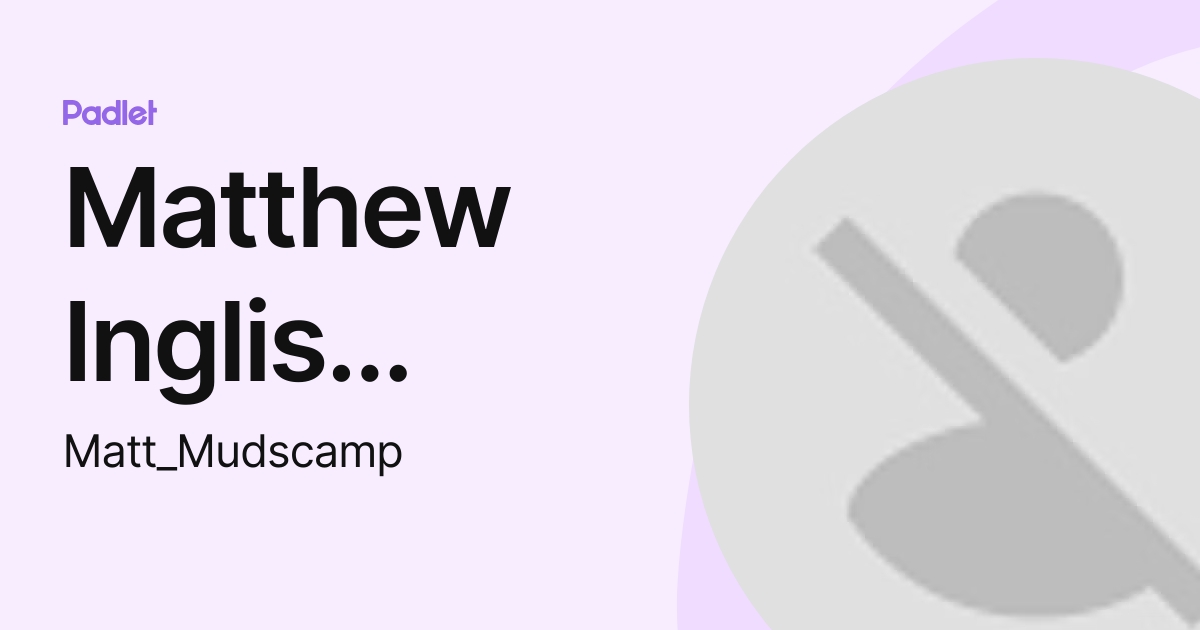 Matthew Inglis Mudscamp (Matt_Mudscamp) profile | Padlet