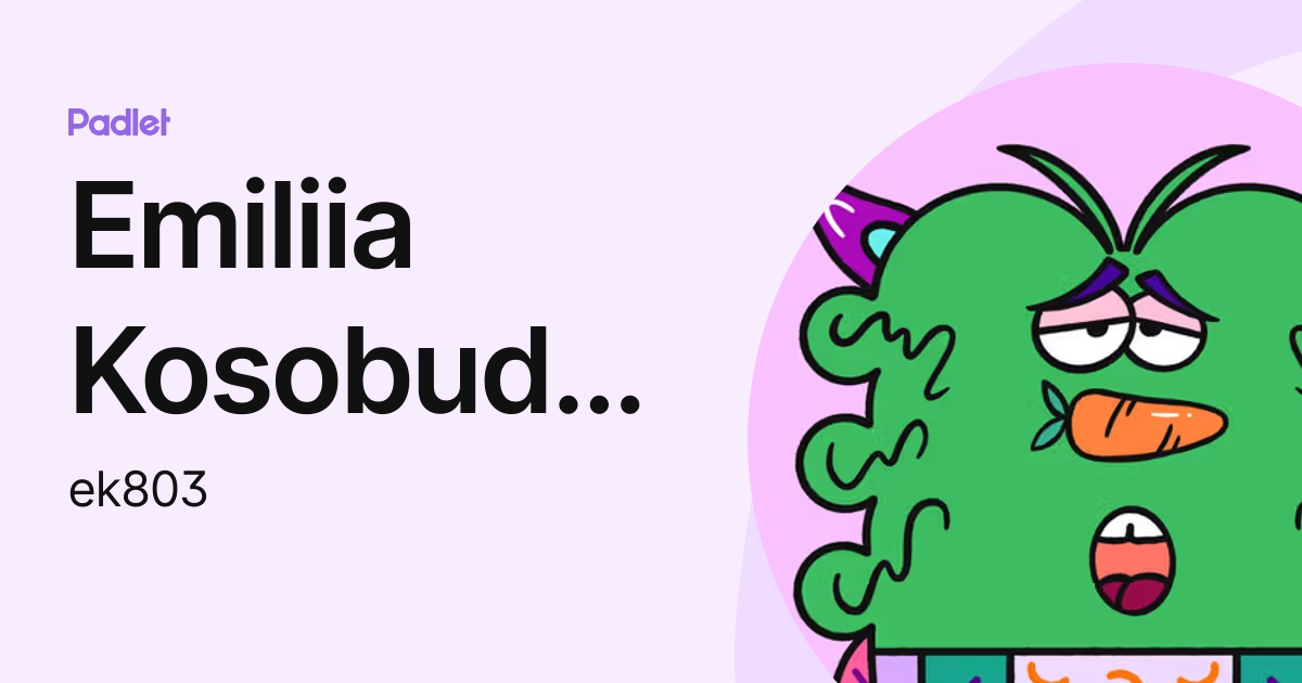 Emiliia Kosobudska (ek803) profile | Padlet