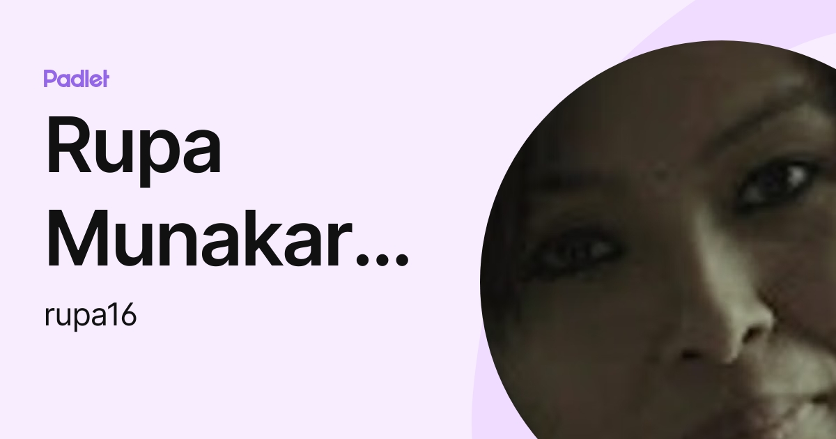 Rupa Munakarmi (rupa16) profile | Padlet
