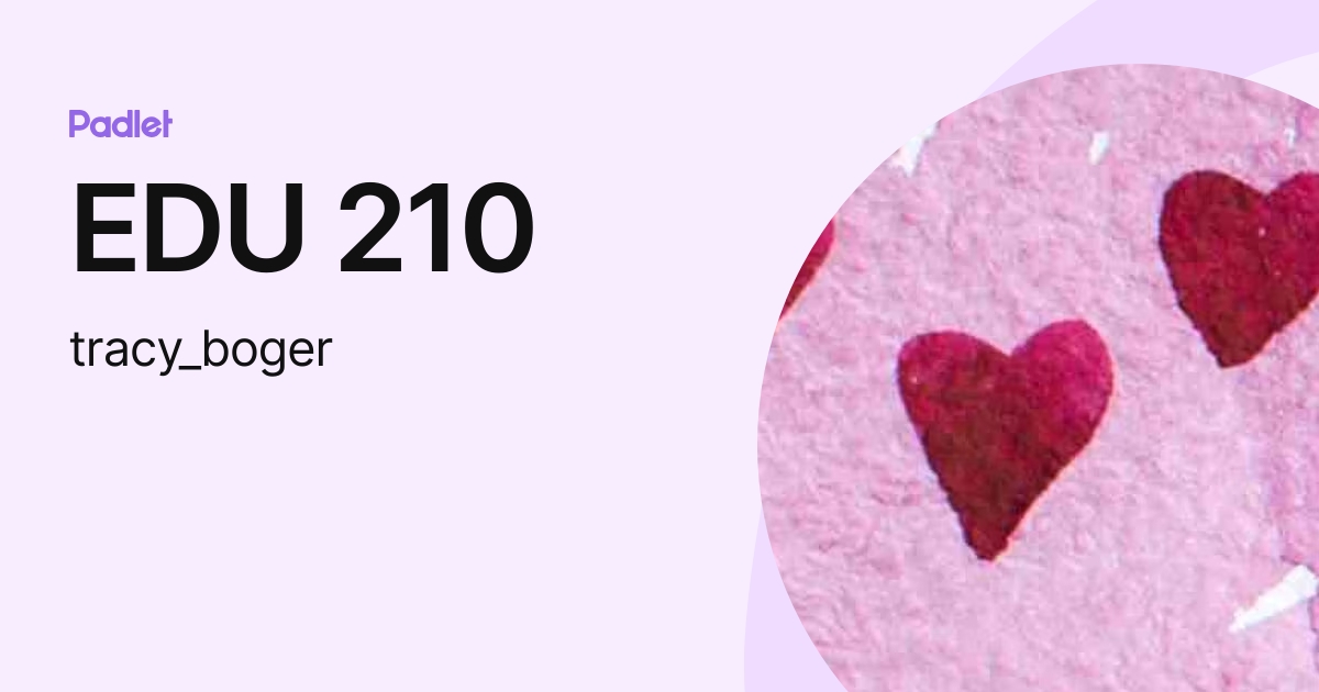 EDU 210 (tracy_boger) profile | Padlet