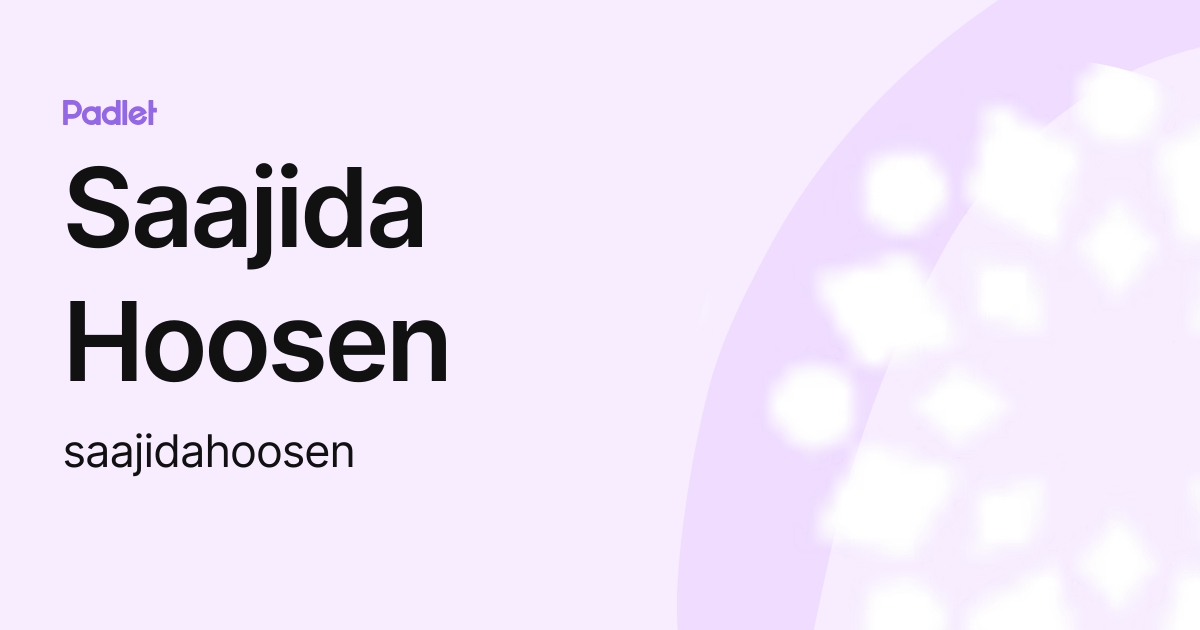 Saajida Hoosen (saajidahoosen) profile | Padlet