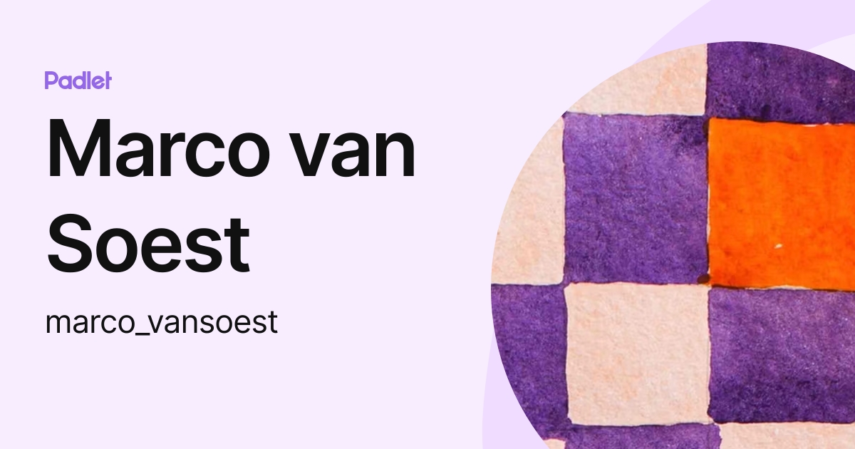 Marco van Soest (marco_vansoest) profile | Padlet