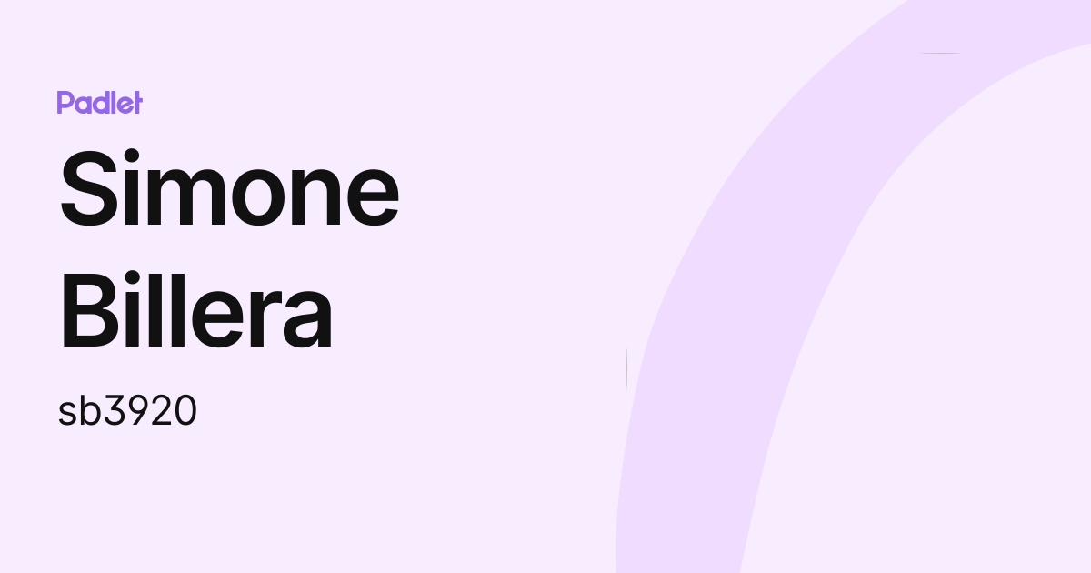 Simone Billera (sb3920) profile | Padlet
