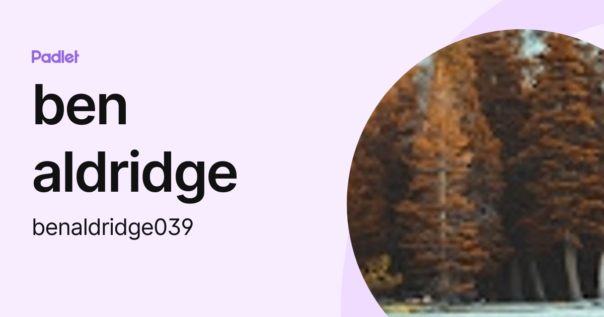 ben aldridge (benaldridge039) profile | Padlet