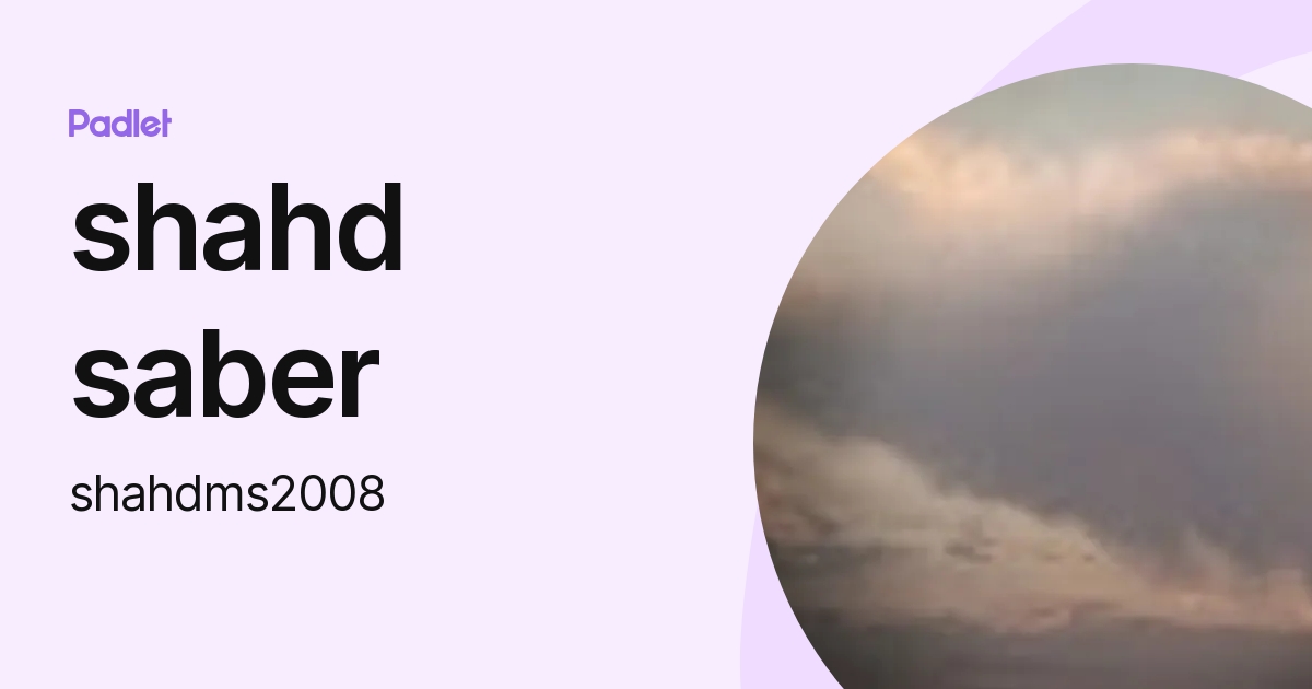 shahd saber (shahdms2008) profile | Padlet