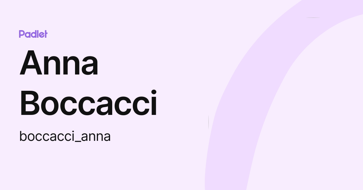 Anna Boccacci (boccacci_anna) profile | Padlet
