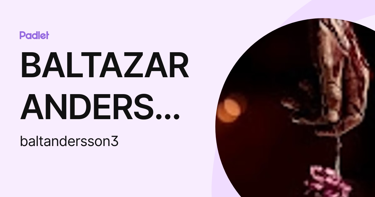 BALTAZAR ANDERSSON LEON BURGA MAN-0257 (baltandersson3) profile | Padlet