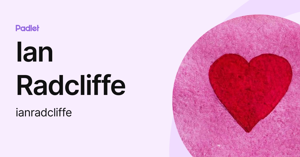 Ian Radcliffe (ianradcliffe) profile | Padlet