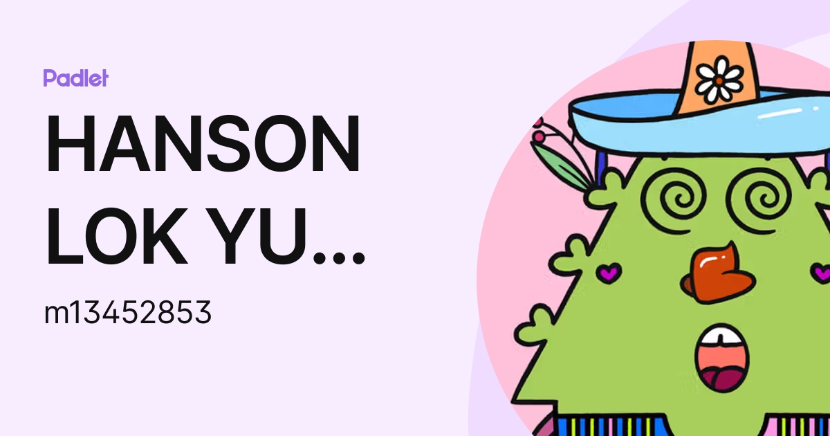 HANSON LOK YU WEI Moe (m13452853) profile | Padlet