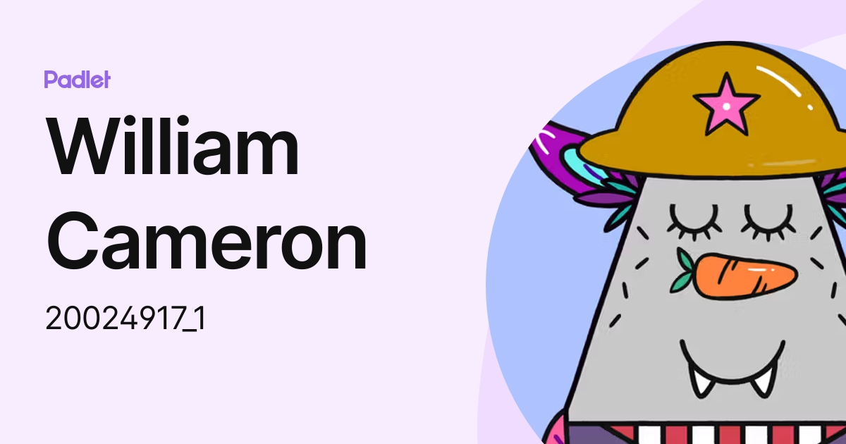 William Cameron 20024917 1 Profile Padlet