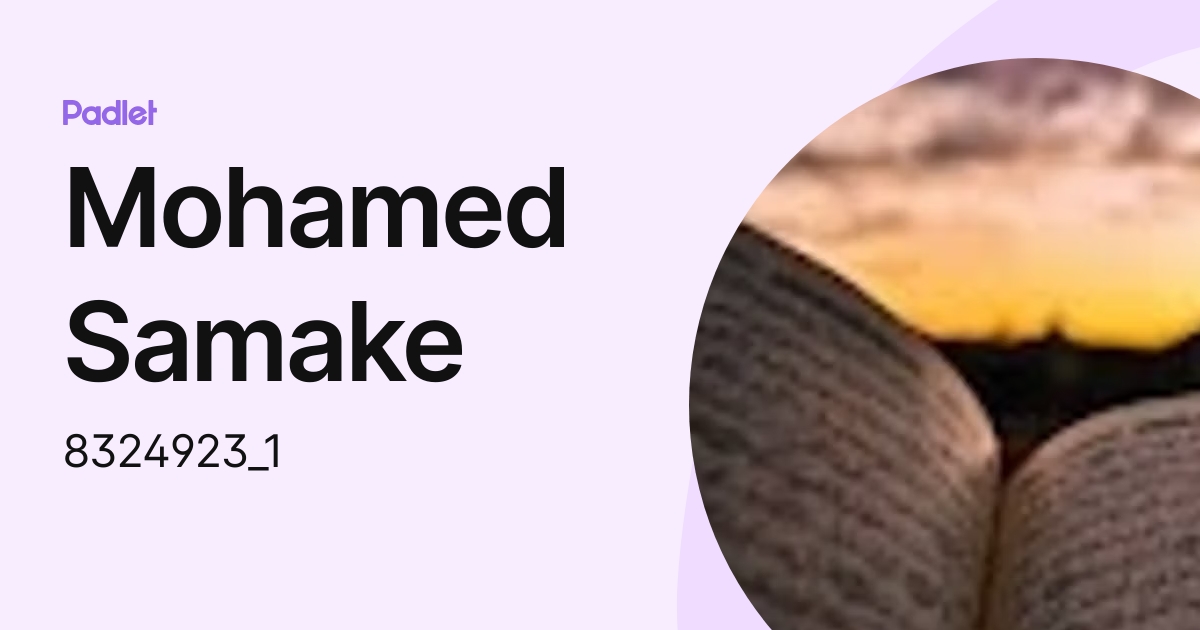 Mohamed Samake (8324923_1) profile | Padlet