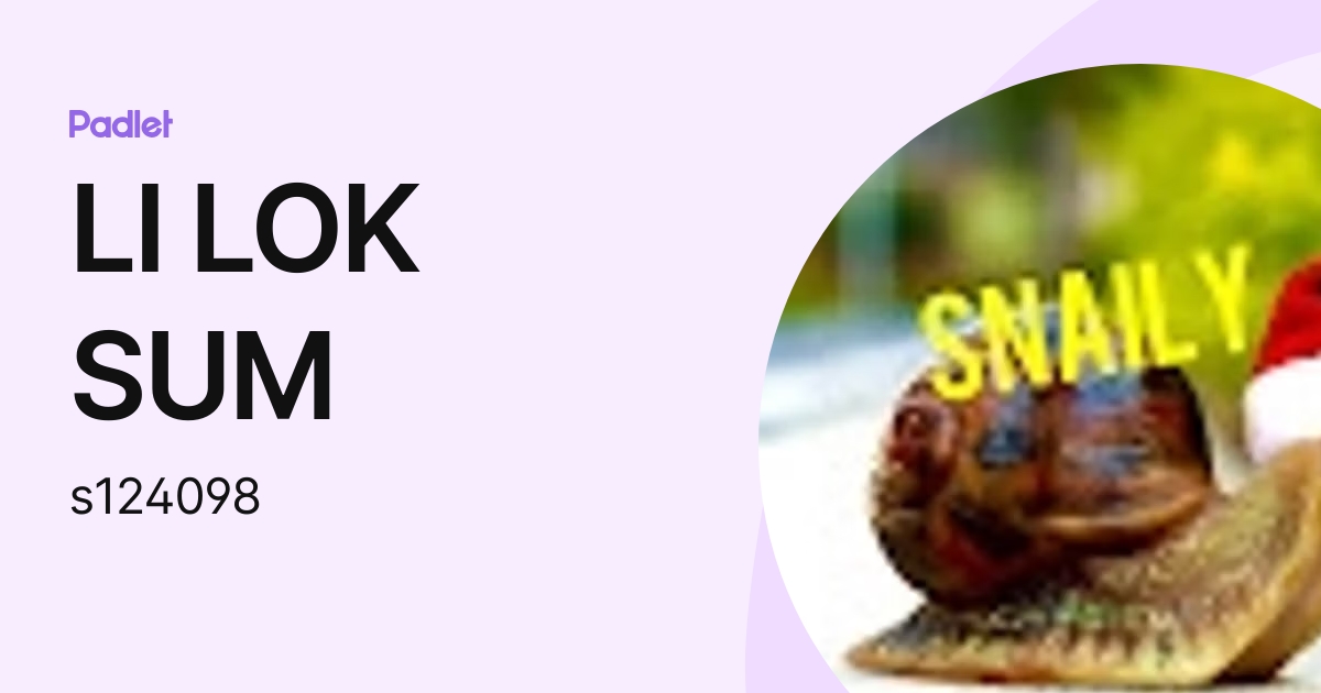 LI LOK SUM (s124098) profile | Padlet