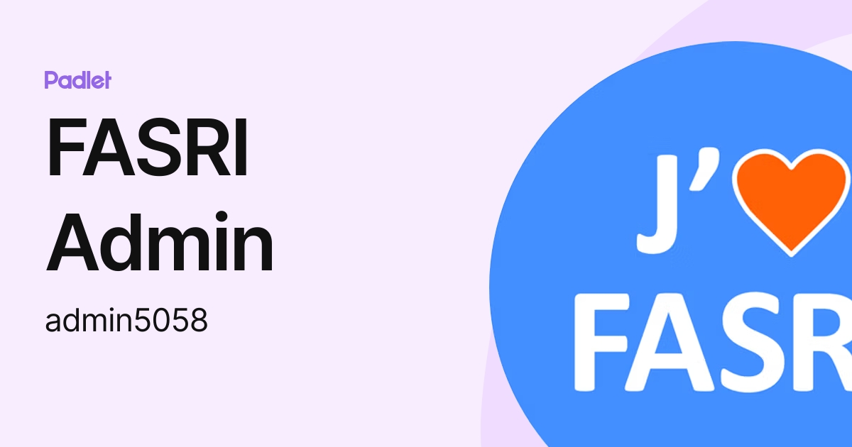 FASRI Admin (admin5058) profile | Padlet
