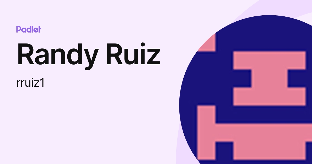 Randy Ruiz (rruiz1) profile | Padlet