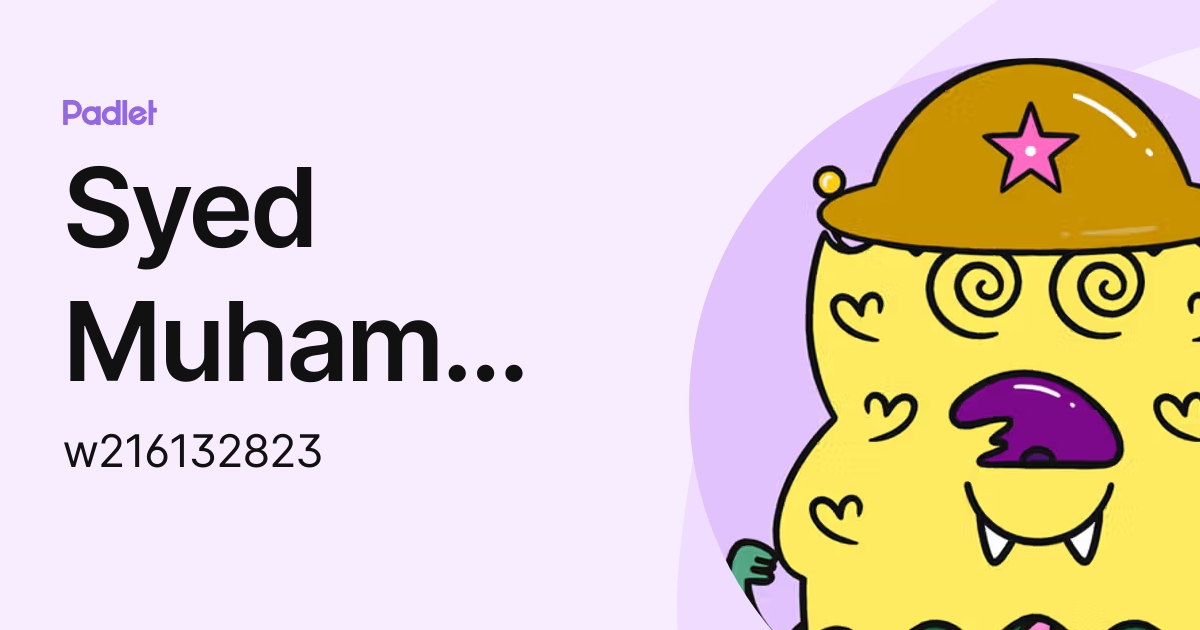 Syed Muhammad Mujtaba Raza (w216132823) profile | Padlet