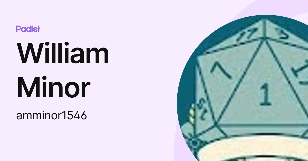 William Minor (amminor1546) profile | Padlet