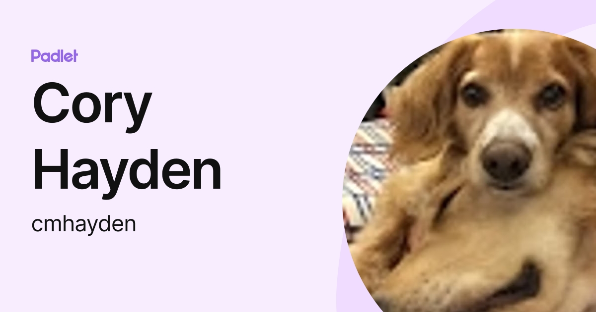 Cory Hayden (cmhayden) profile | Padlet