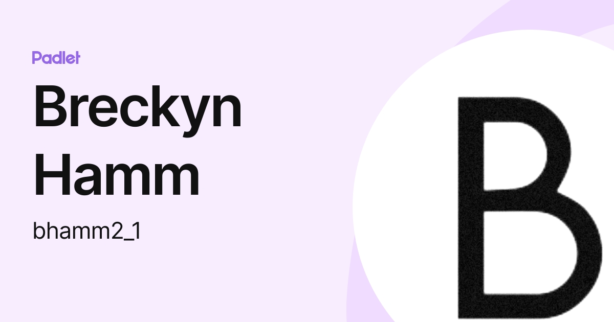 Breckyn Hamm (bhamm2_1) profile | Padlet