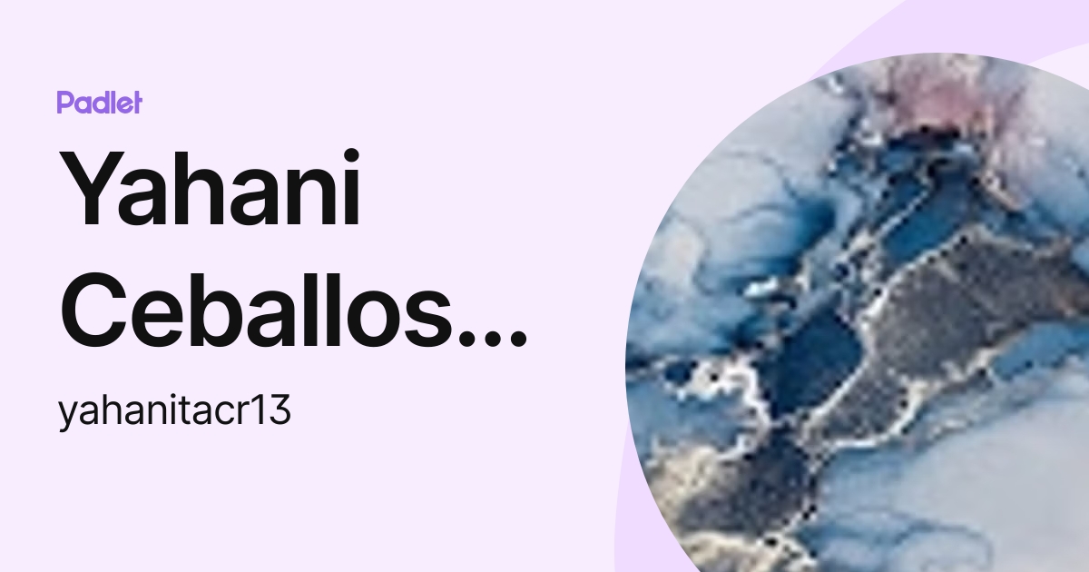 Yahani Ceballos Rojas (yahanitacr13) profile | Padlet