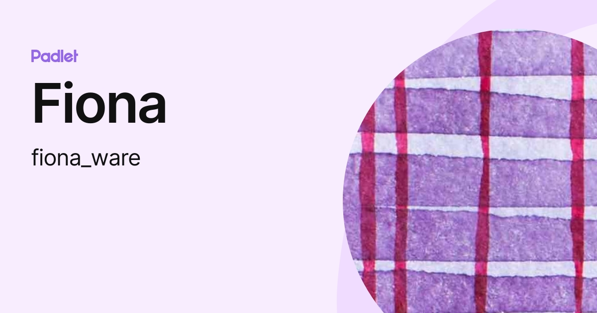 Fiona (fiona_ware) profile | Padlet