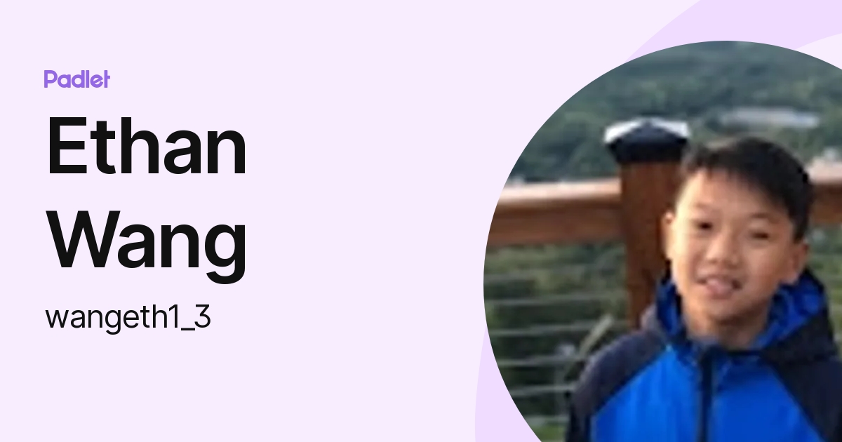 Ethan Wang (wangeth1_3) profile | Padlet
