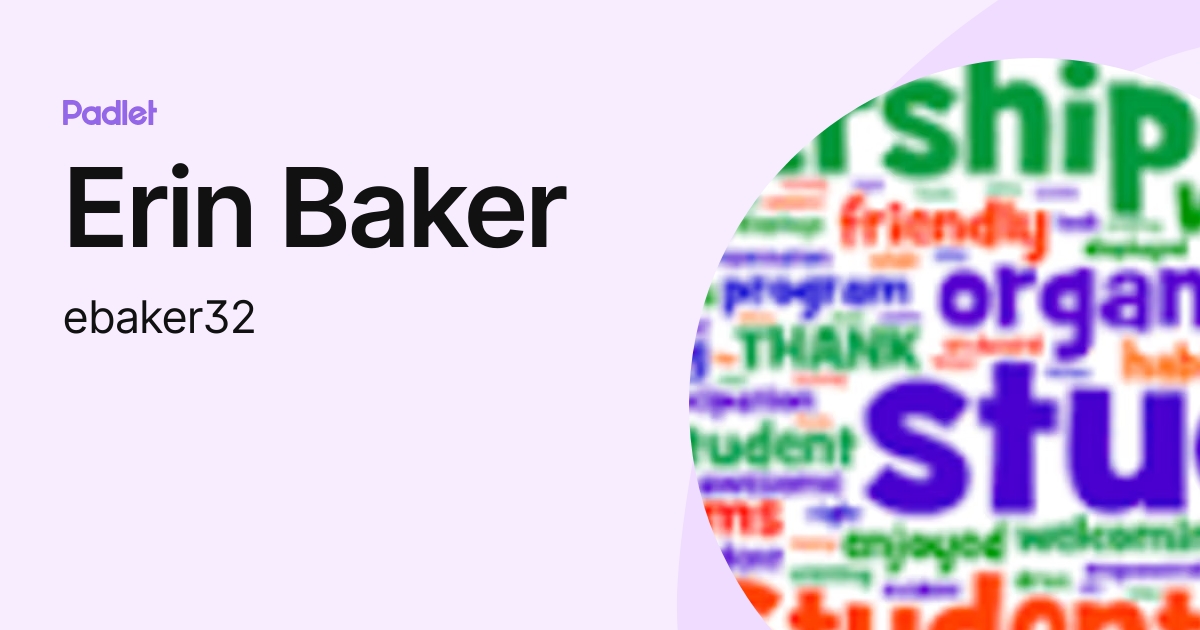 Erin Baker (ebaker32) profile | Padlet