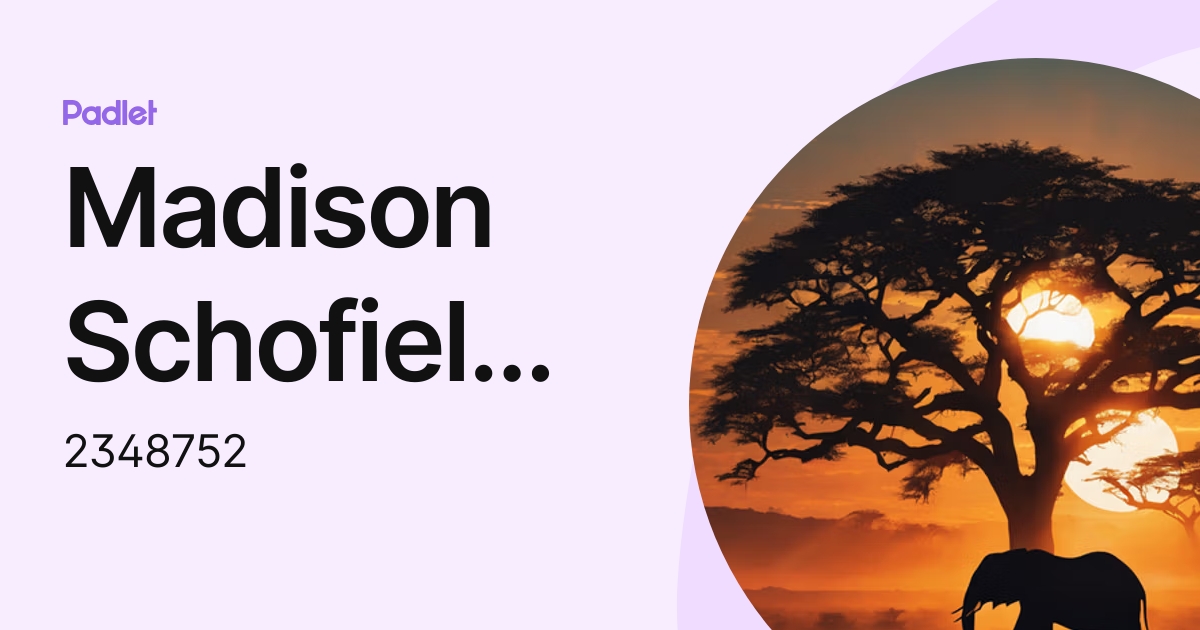 Madison Schofield [Student] (2348752) profile | Padlet