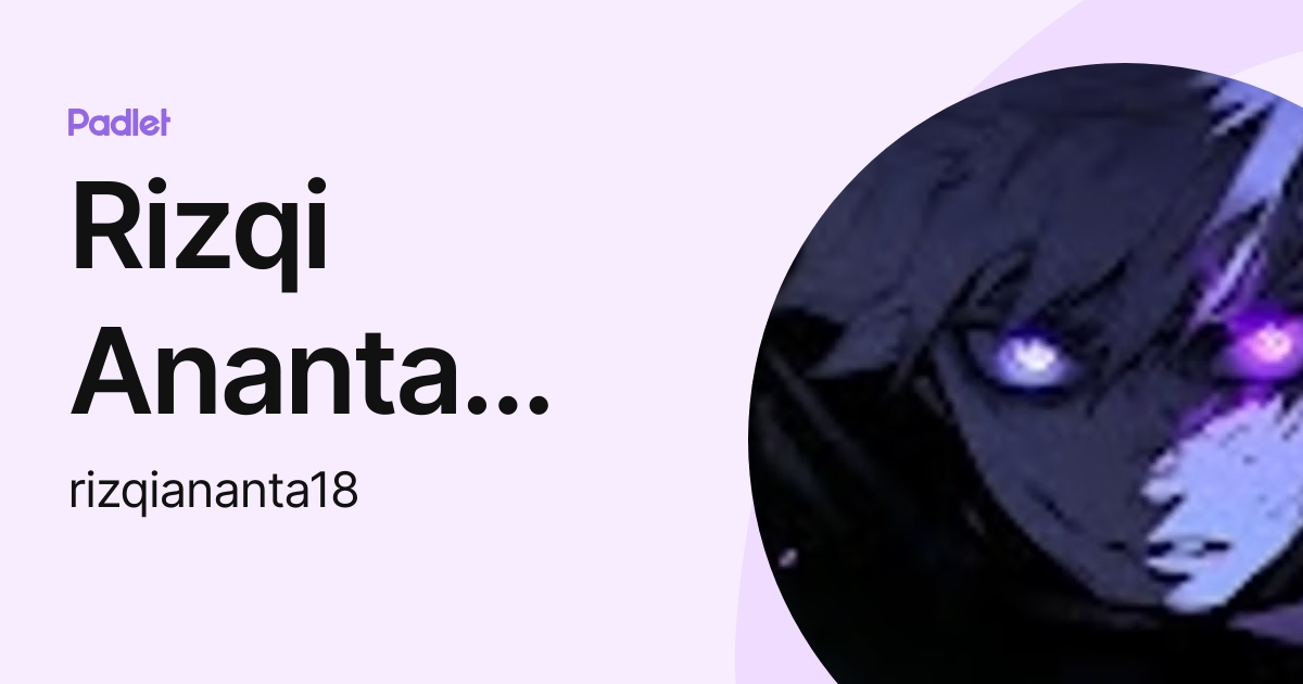 Rizqi Ananta Budiman (rizqiananta18) profile | Padlet