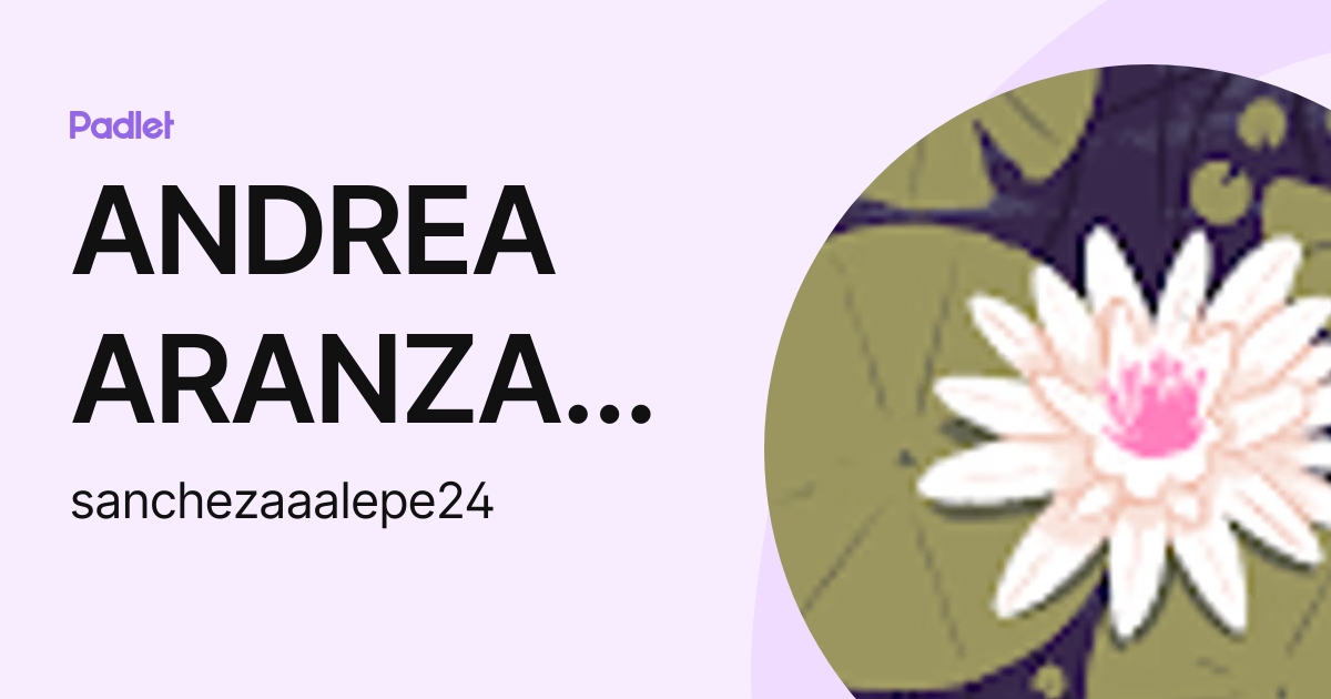 ANDREA ARANZA SANCHEZ ARELLANO (sanchezaaalepe24) profile | Padlet