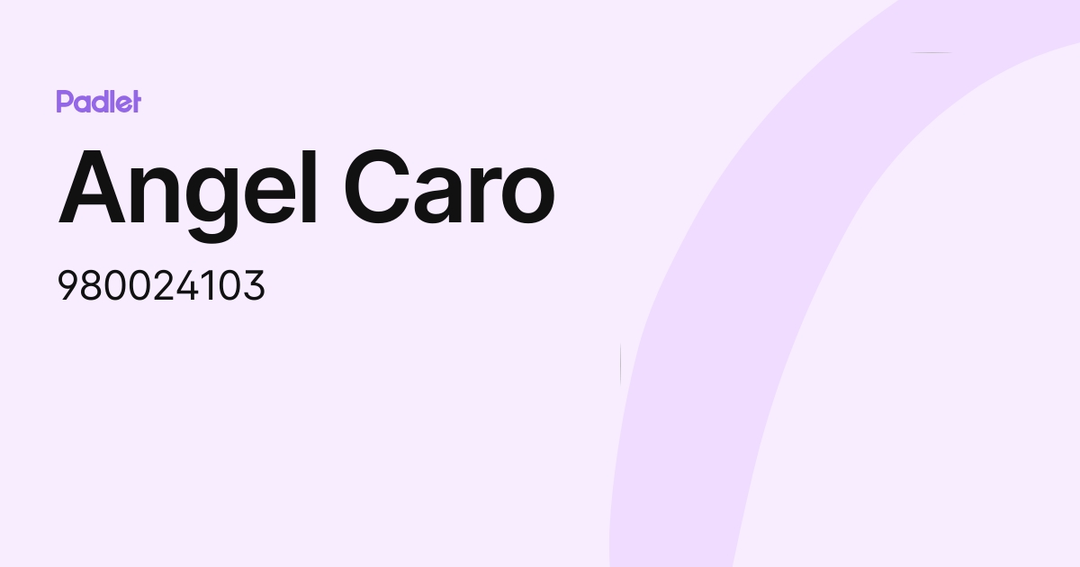 Angel Caro (980024103) profile | Padlet