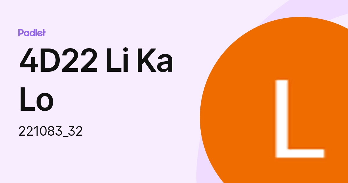 3C16 黎䕒潞 Li Ka Lo (221083_29) profile | Padlet