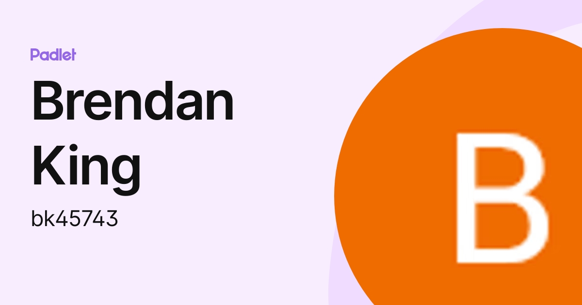 Brendan King (bk45743) profile | Padlet