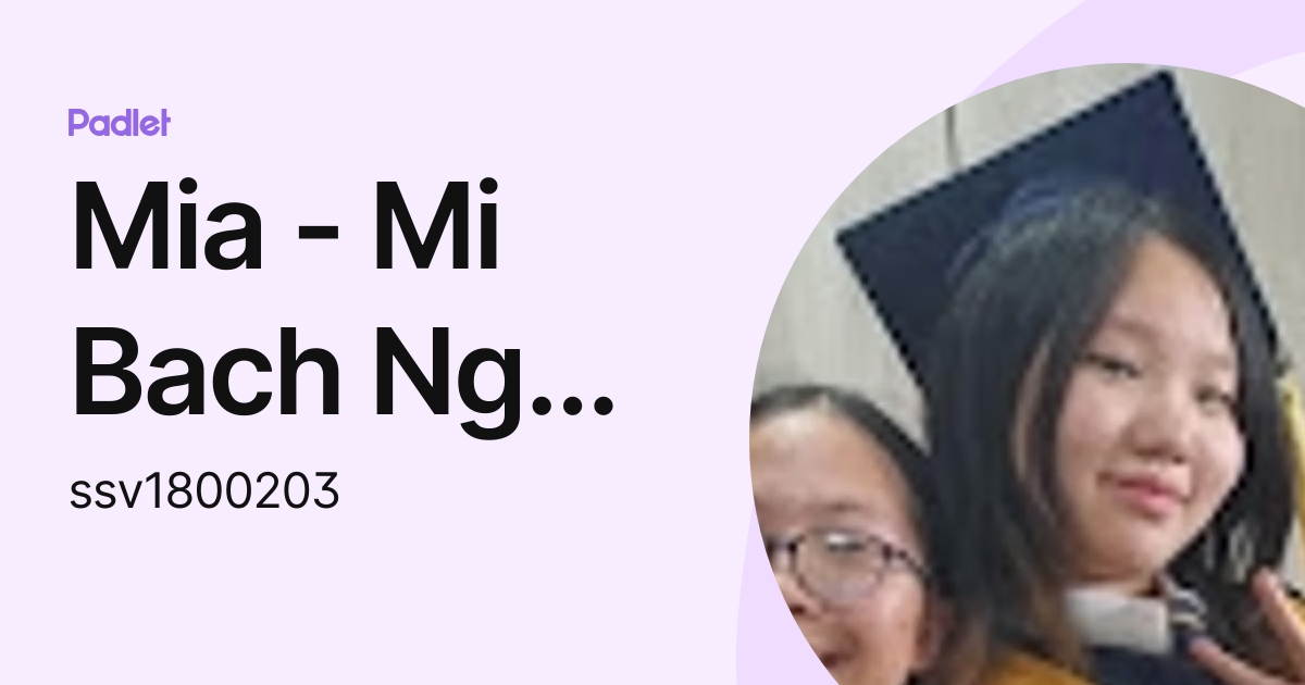 Mia - Mi Bach Ngoc Ha (ssv1800203) profile | Padlet