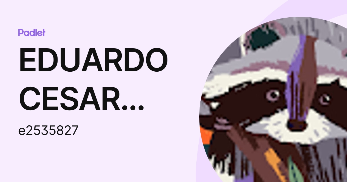 EDUARDO CESAR RIBEIRO ARAUJO (e2535827) profile | Padlet