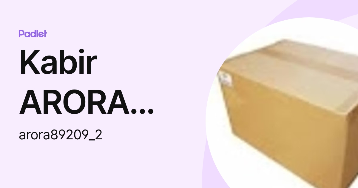 Kabir ARORA (5B) (arora89209_1) profile | Padlet