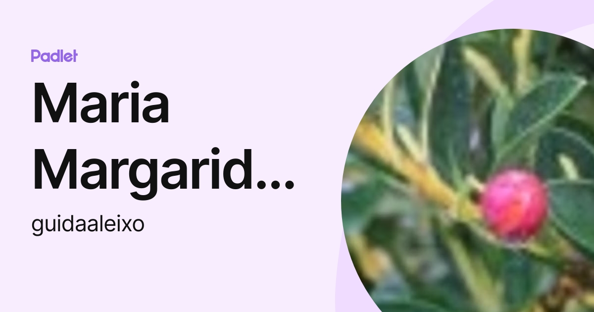 Maria Margarida Aleixo Chaves (guidaaleixo) profile | Padlet
