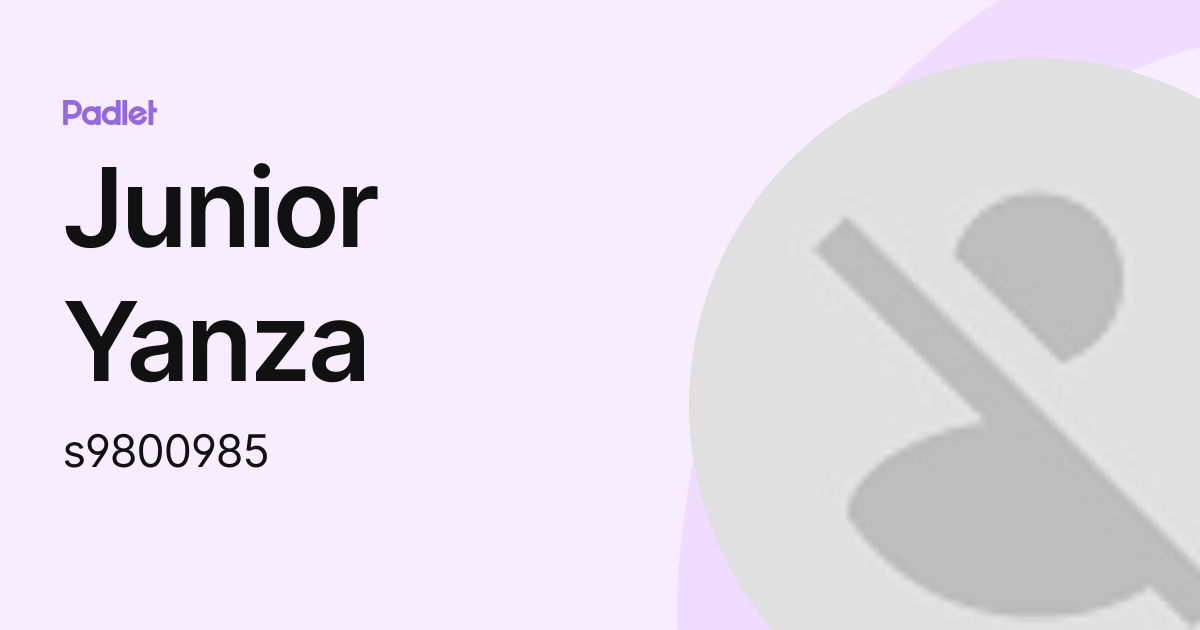 Junior Yanza (s9800985) profile | Padlet