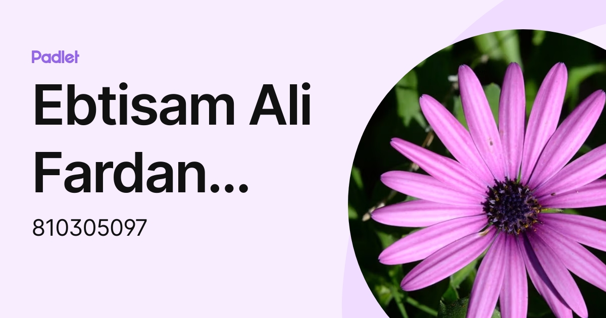 Ebtisam Ali Fardan Abdulla (810305097) profile | Padlet