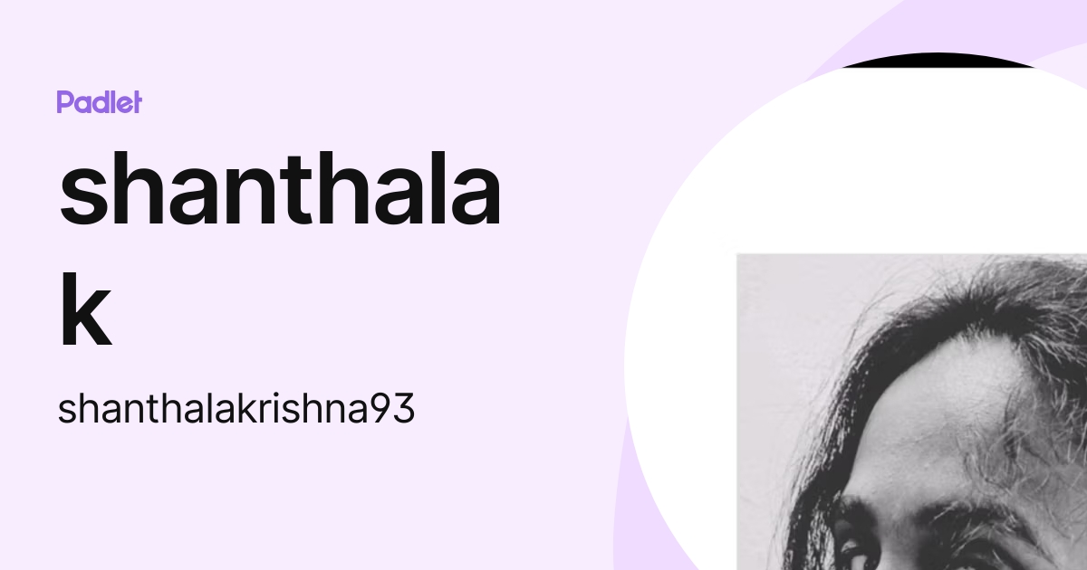 shanthala k (shanthalakrishna93) profile | Padlet
